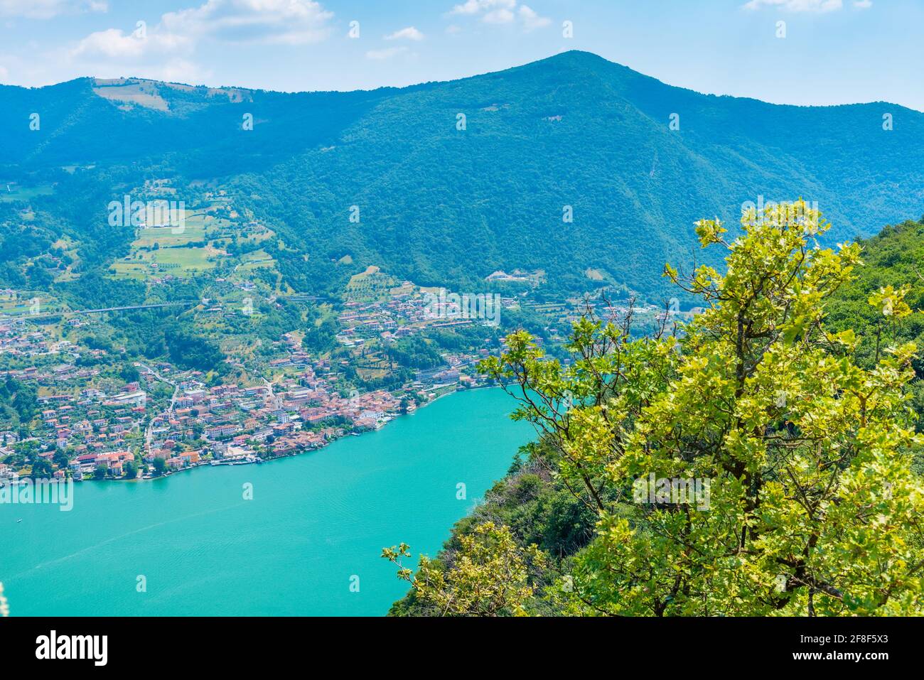 Aerial view of Sulzano from Monte Isola in Italy Stock Photo - Alamy