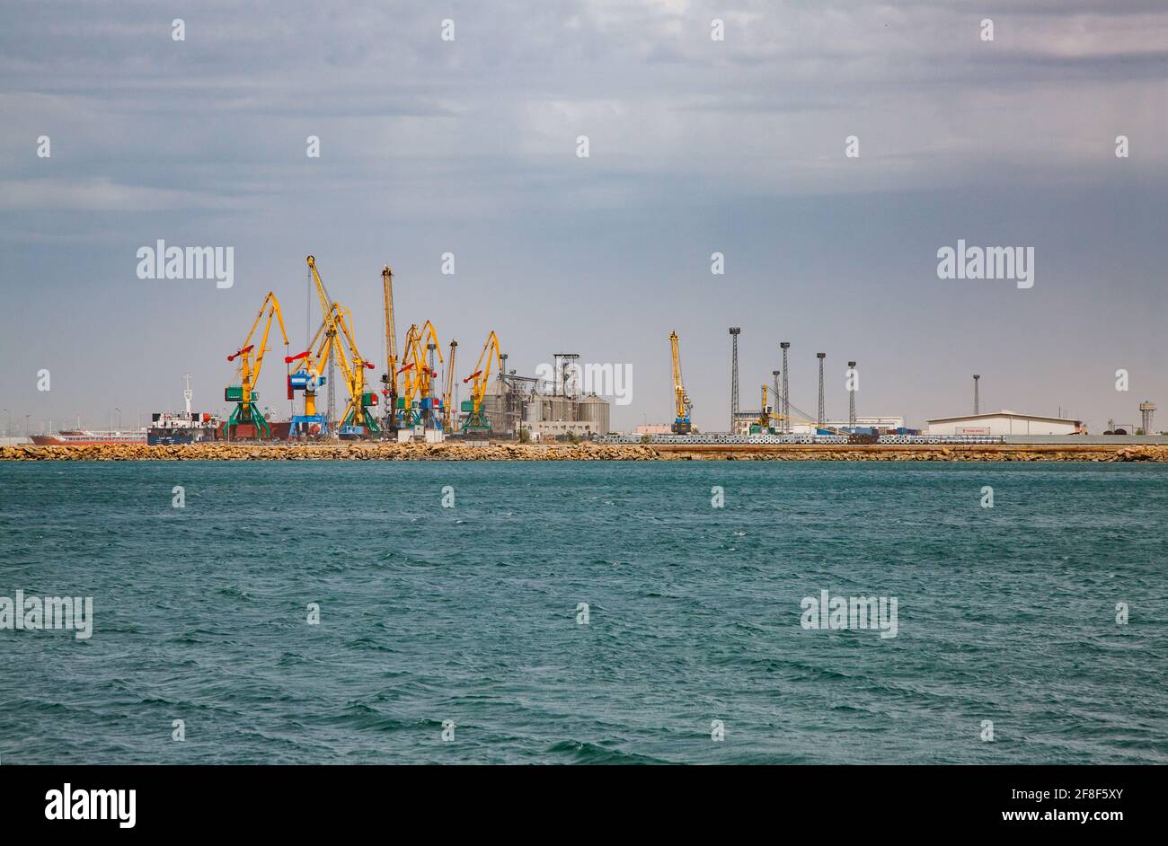 Aktau,Kazakhstan - May 19 2012: Cargo seaport loading terminal on ...