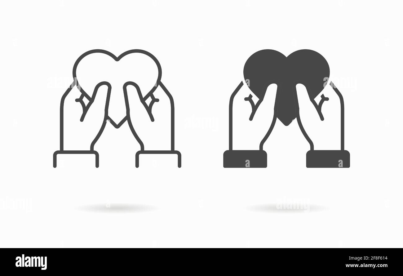 Donate icon. Symbol of help, care, charity. Vector illustration ...