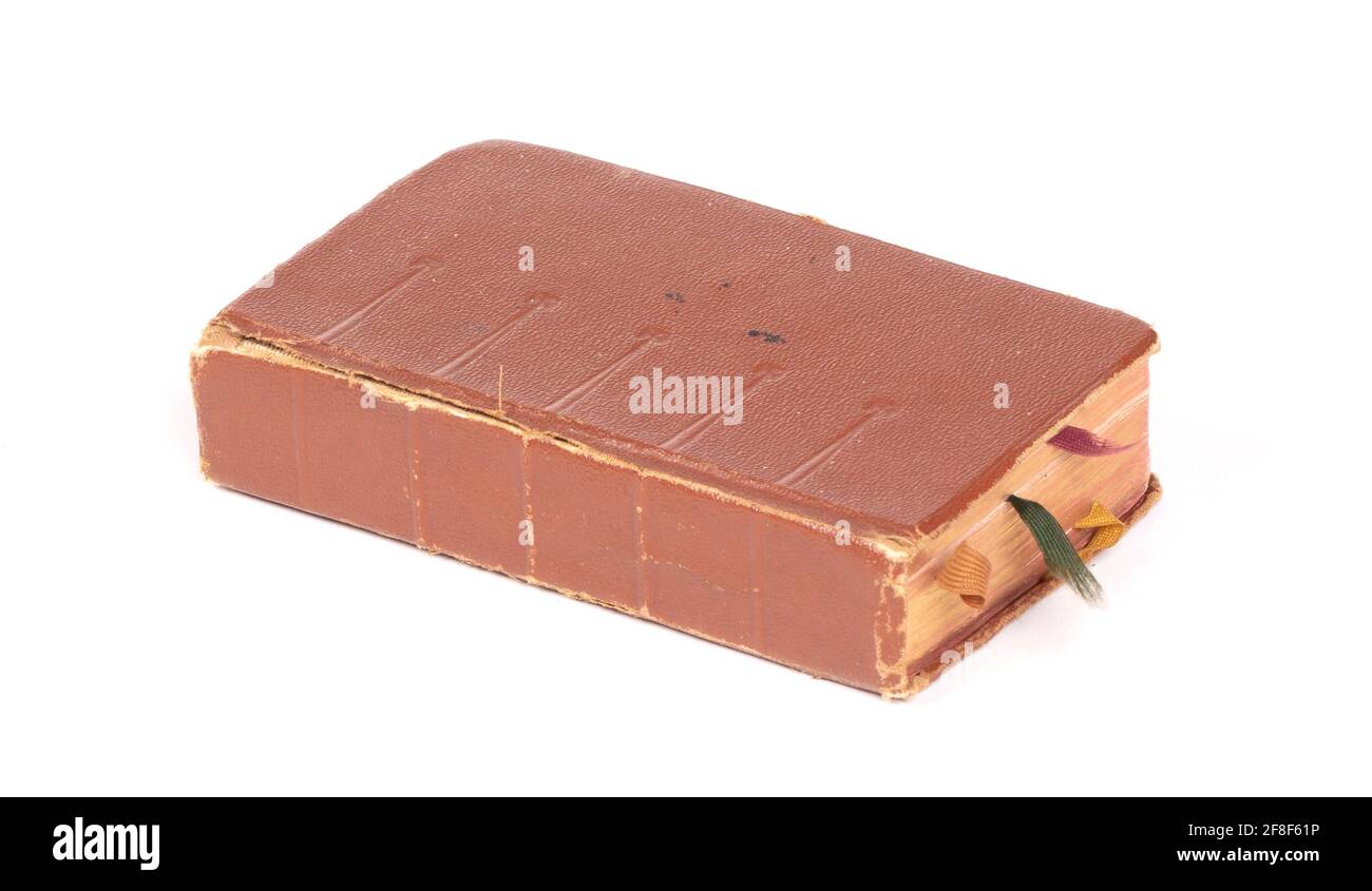 Old bible isolated on a white background Stock Photo - Alamy