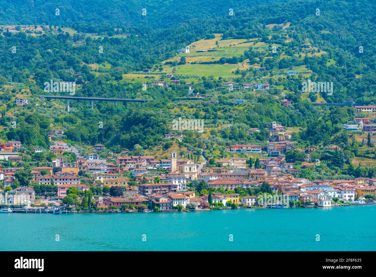 Aerial view of Sulzano from Monte Isola in Italy Stock Photo - Alamy
