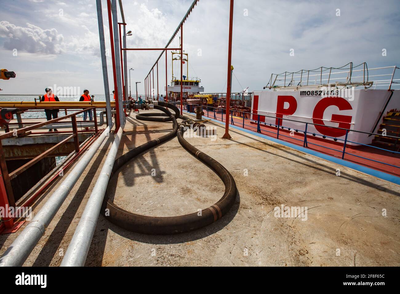 Aktau, Kazakhstan - May 19 2012: LPG tanker ship "Anbutane" for ...