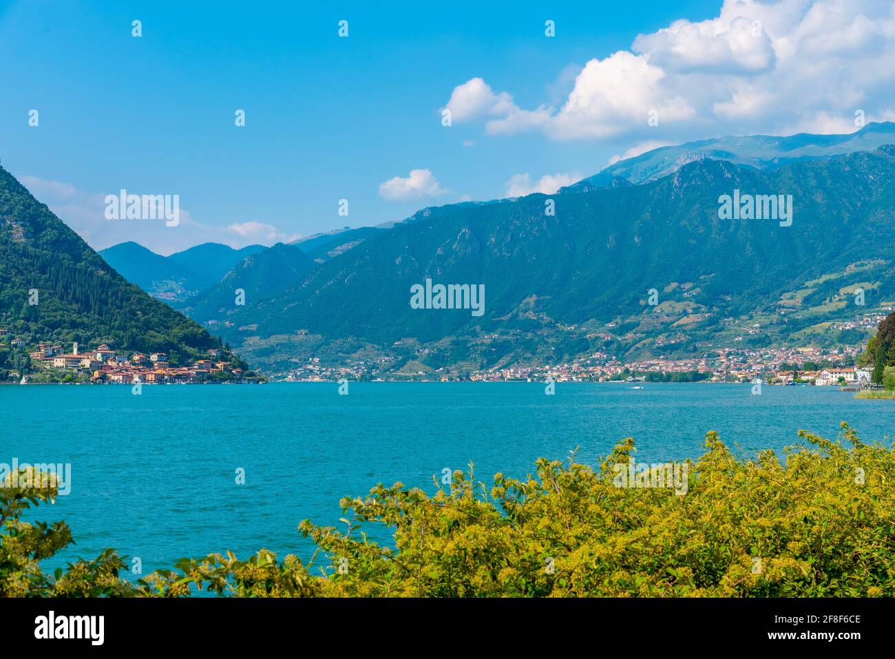 Panorama of lake Iseo in Italy Stock Photo - Alamy