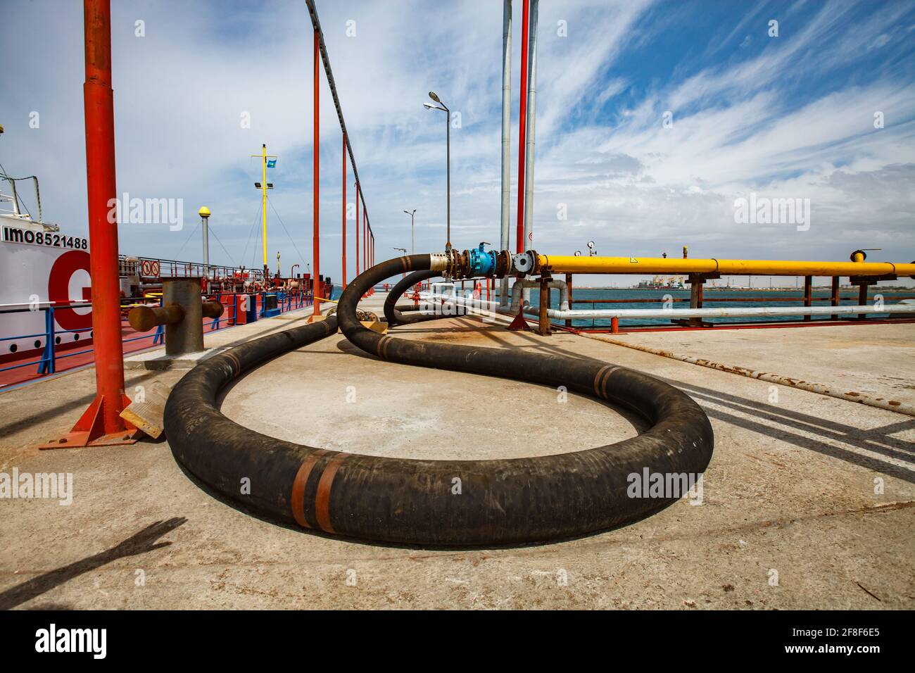 Aktau,Kazakhstan - May 19 2012: Caspian Sea, gas loading terminal. Gas ...