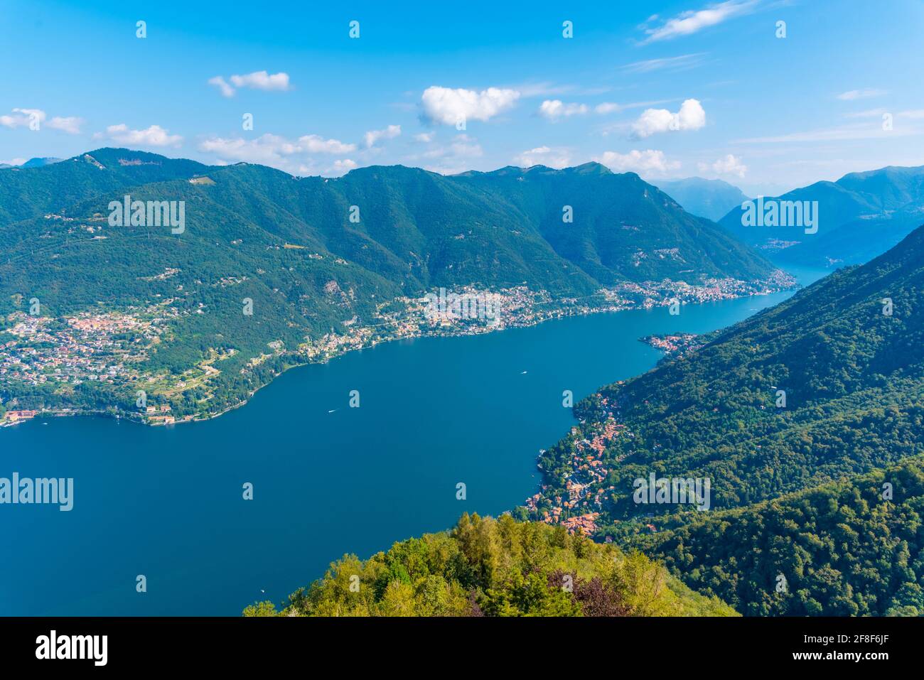 Aerial view of Lake como from Volta lighthouse in Italy Stock Photo - Alamy