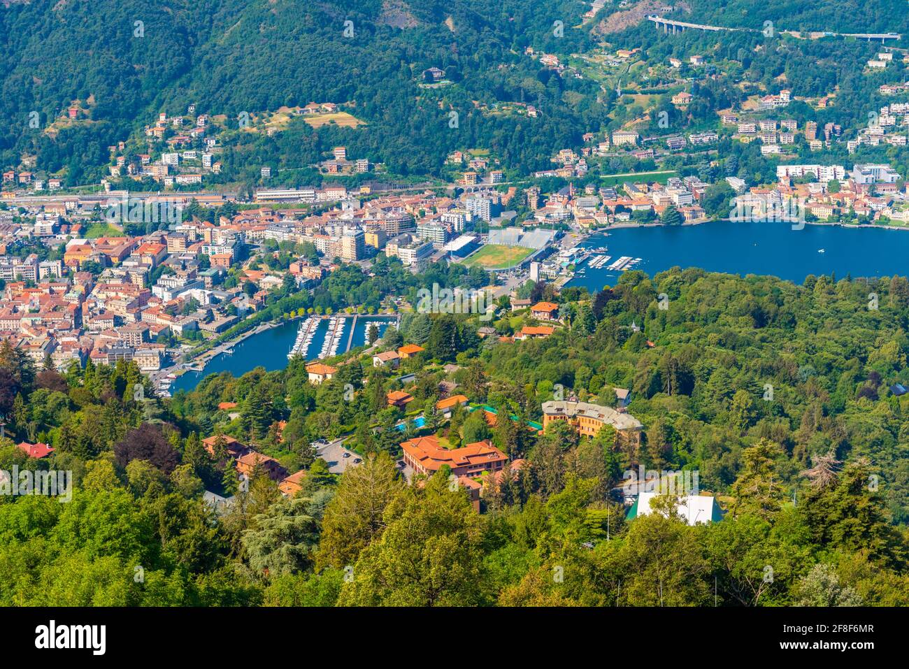 Aerial view of Brunate village near lake Como in Italy Stock Photo - Alamy