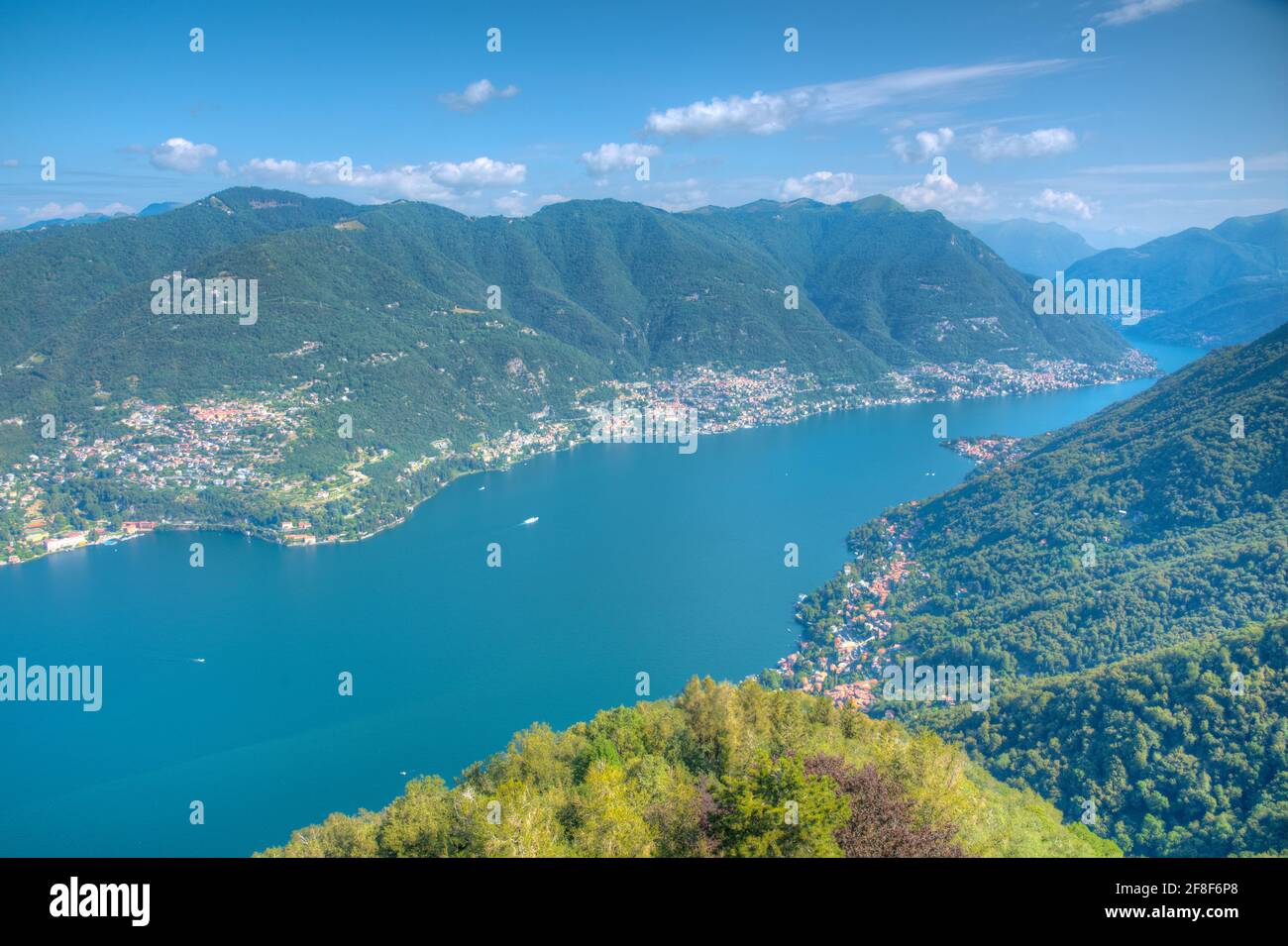 Aerial view of Lake como from Volta lighthouse in Italy Stock Photo - Alamy