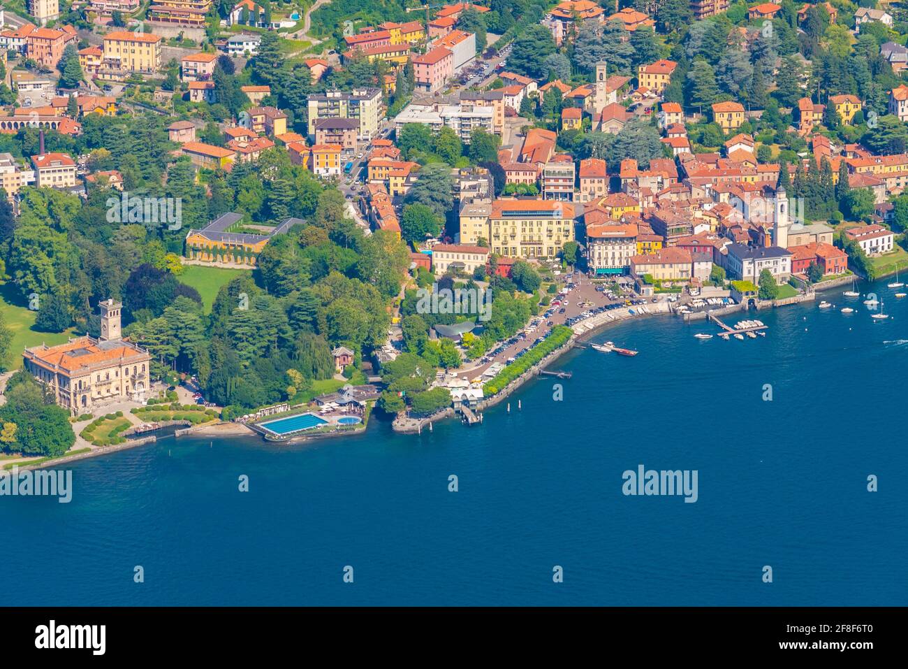 Aerial view of Villa Erba at lake Como in Italy Stock Photo - Alamy