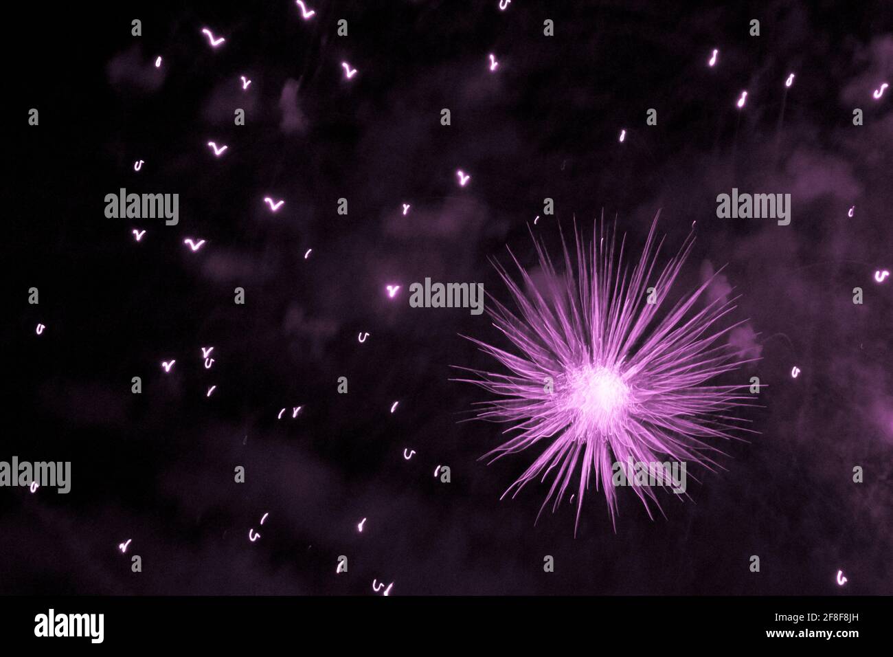 Beautiful pink big bang science object with glowing core. Scientific ...