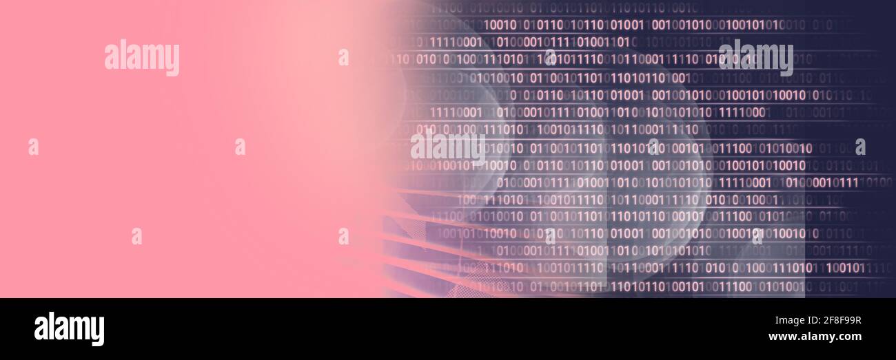 Computer Code Processing Against A Pink And Gradient Background Program Coding Concept Stock