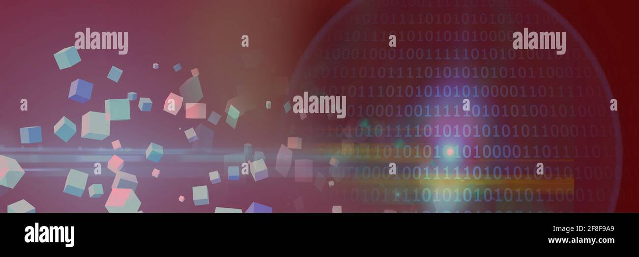 Computer Code And Multicolor Geometric Shapes Against Gradient Background Program Coding