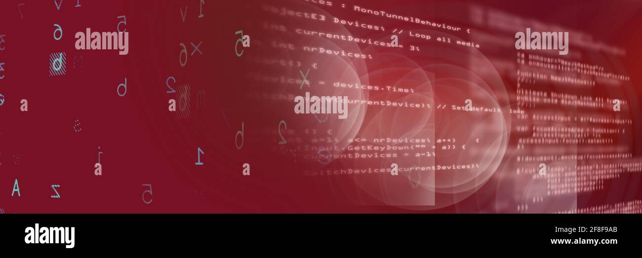 Two Computer Codes Processing Against Black And Gradient Background Program Coding Concept