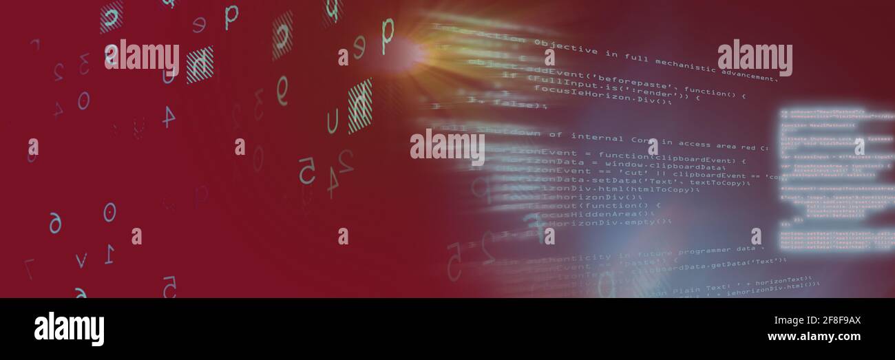 Two Computer Codes Processing Against Black And Gradient Background Program Coding Concept 7505