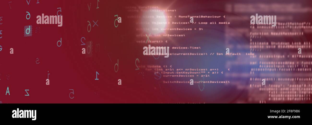 Two Computer Codes Processing Against Black And Gradient Background Program Coding Concept