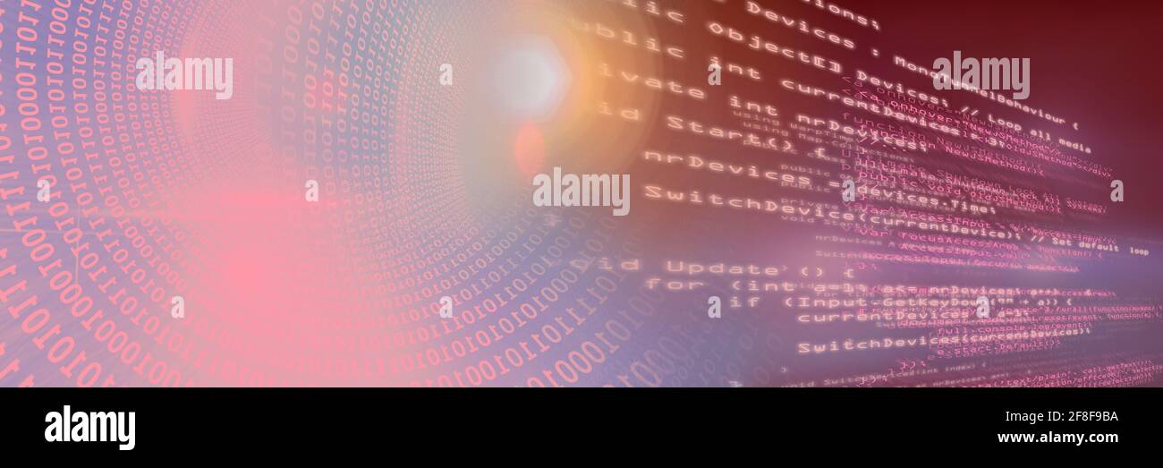 Computer Code Funnel And Data Processing Against Gradient Background Program Coding Concept