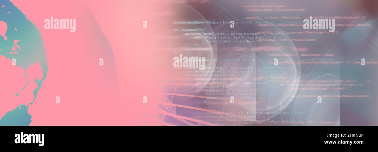 Computer Code Processing And Planet Earth Against Gradient Background Program Coding Concept