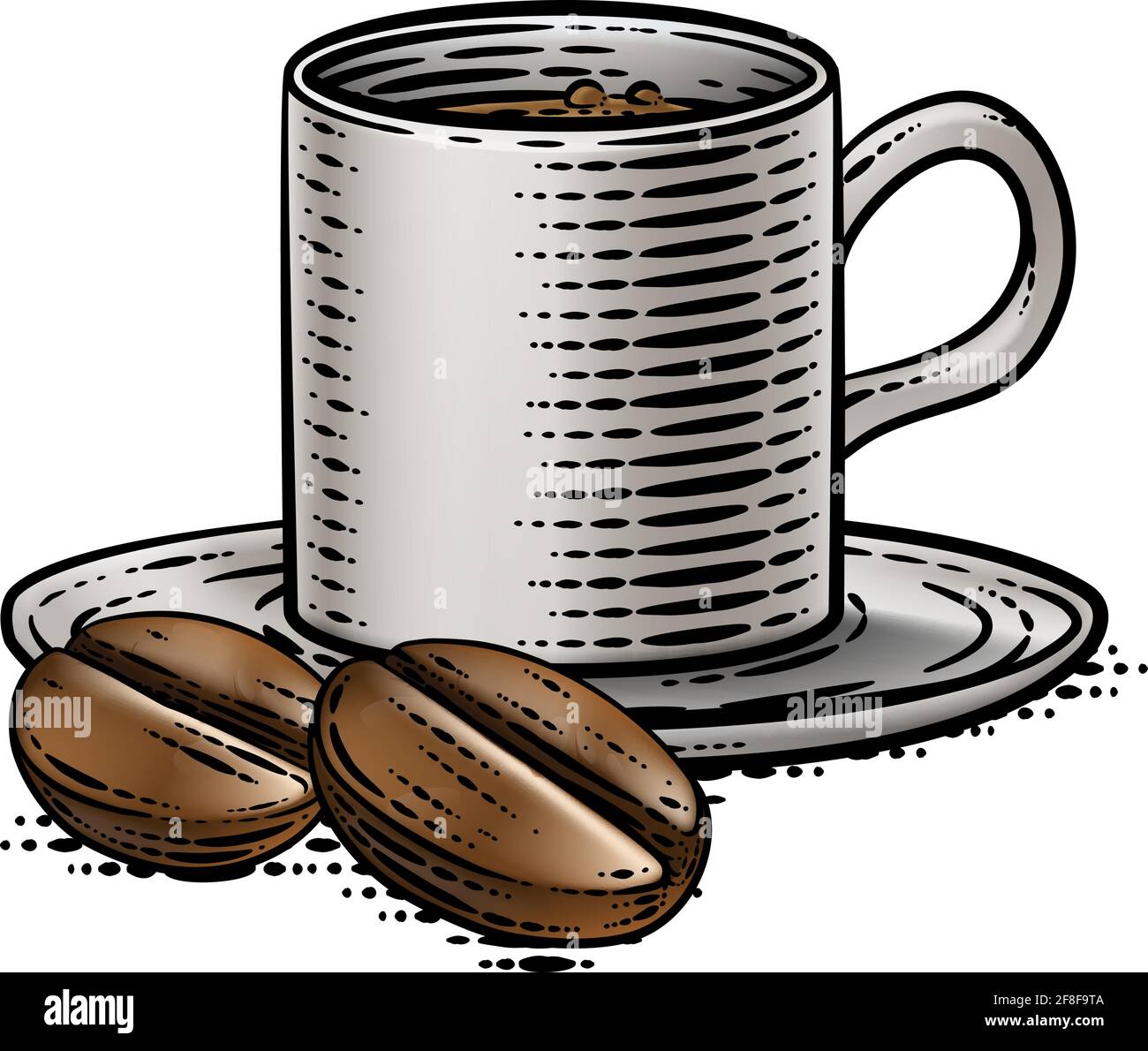 Coffee Beans And Cup Vintage Woodcut Illustration Stock Vector Image ... Coffee Beans And Cup Vintage Woodcut Illustration Stock Vector Image ...