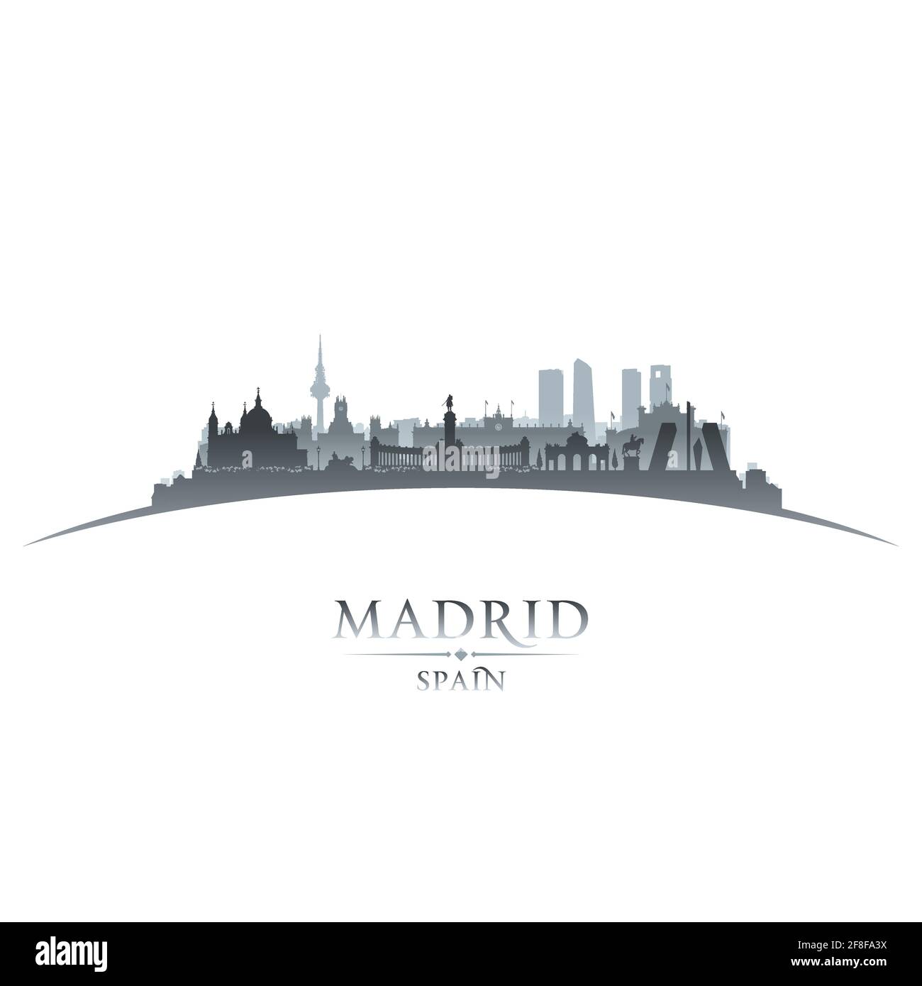 Madrid Spain city skyline silhouette. Vector illustration Stock Vector Image & Art - Alamy