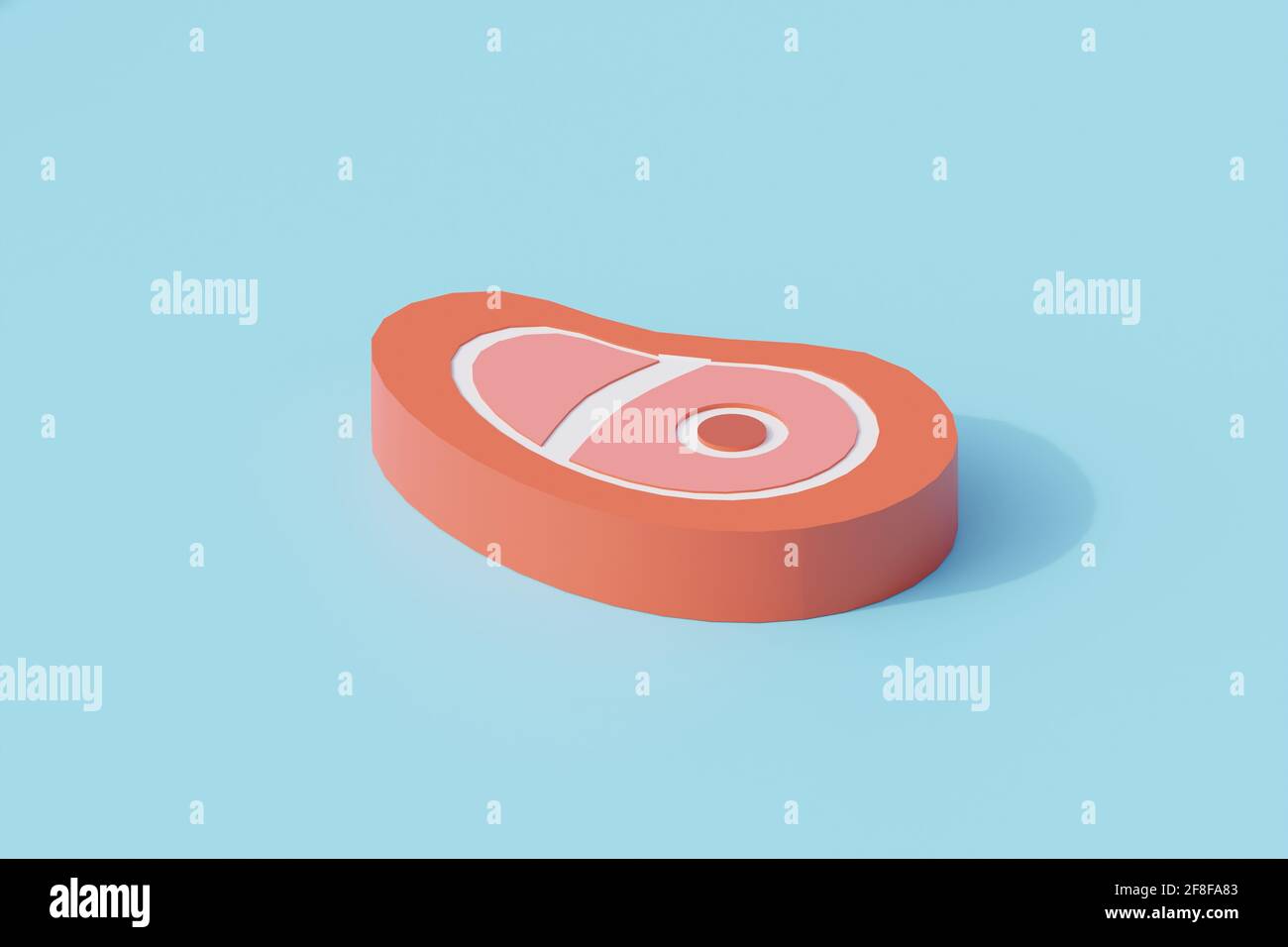 meat or beef single isolated object. 3d render illustration with ...