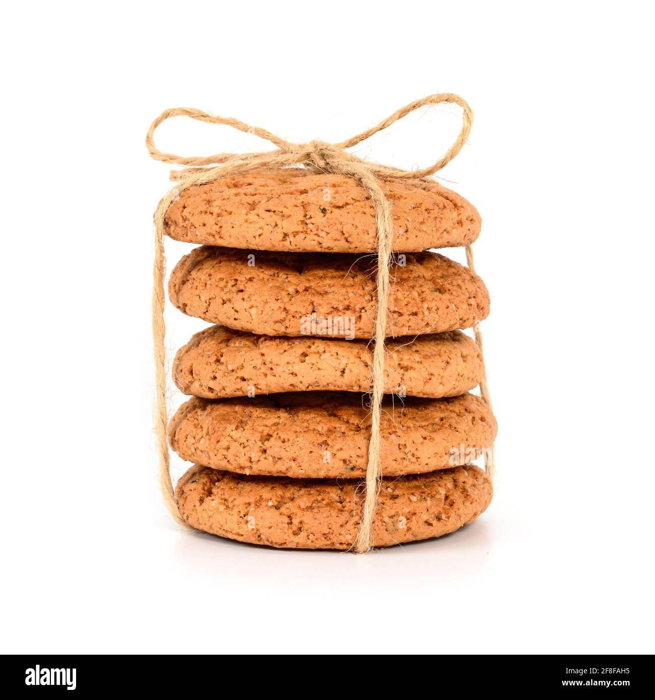 Homemade cookies. Five sweet cookie made from oatmeal flour, stacked ...