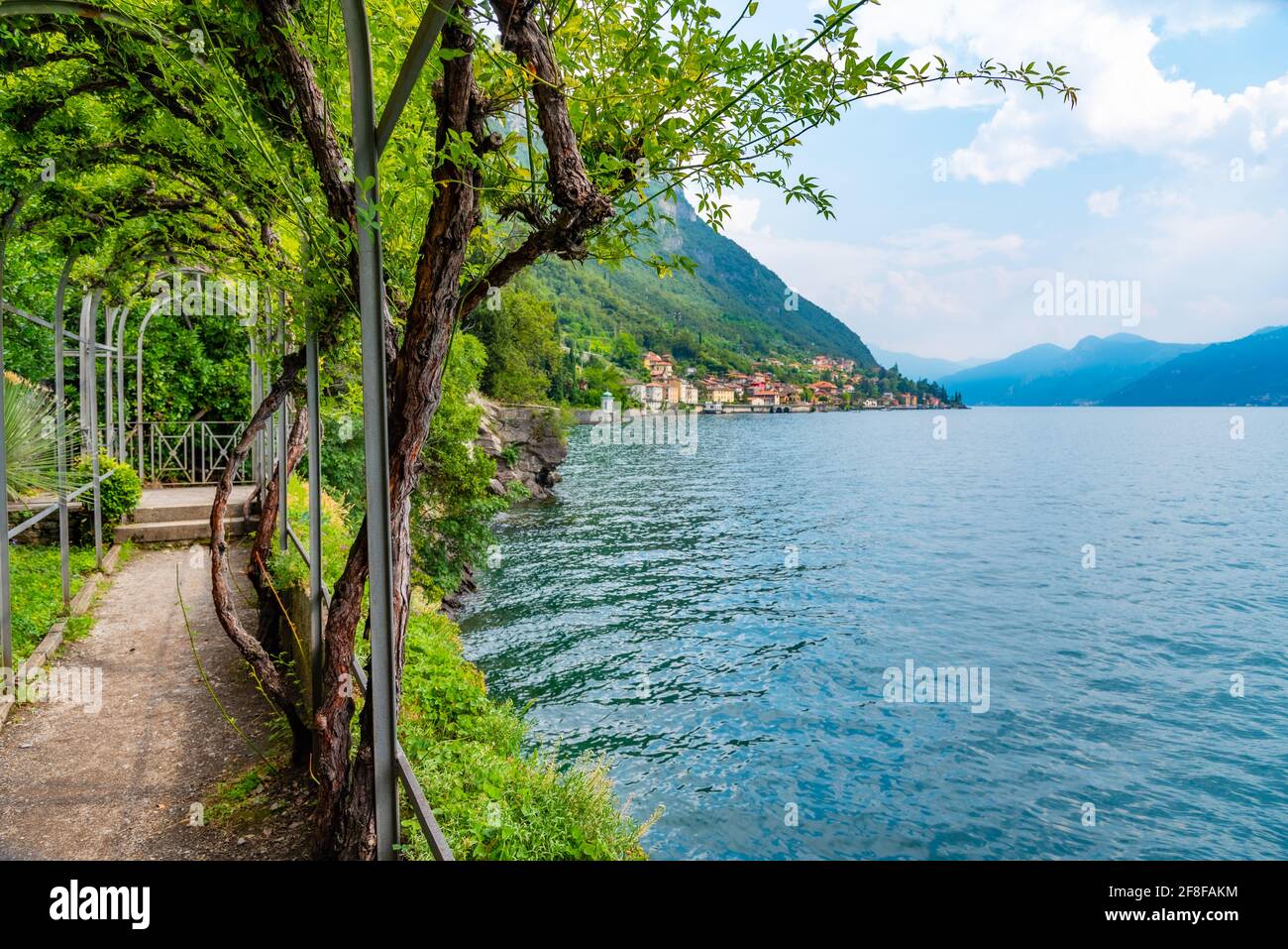 Lake como viewed from gardens of Villa Monastero, Italy Stock Photo - Alamy