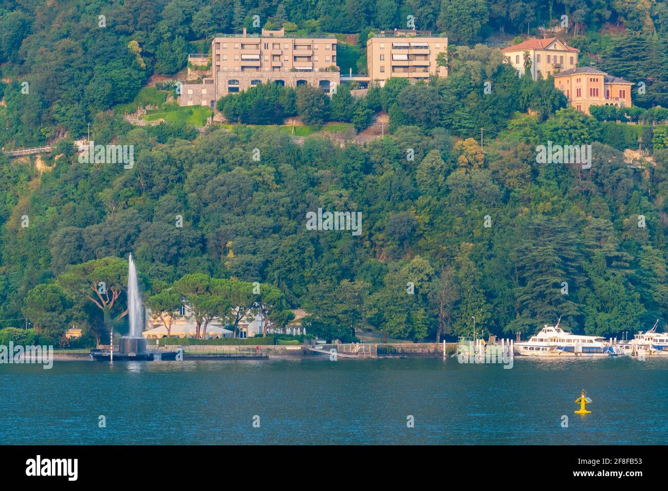 Fountain at Villa Geno on shore of lake Como in Italy Stock Photo - Alamy