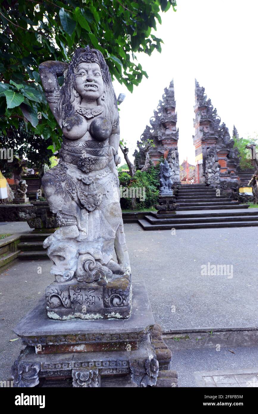 Sculptures of Guardians in front of the Ubud place in Bali, Indonesia ...
