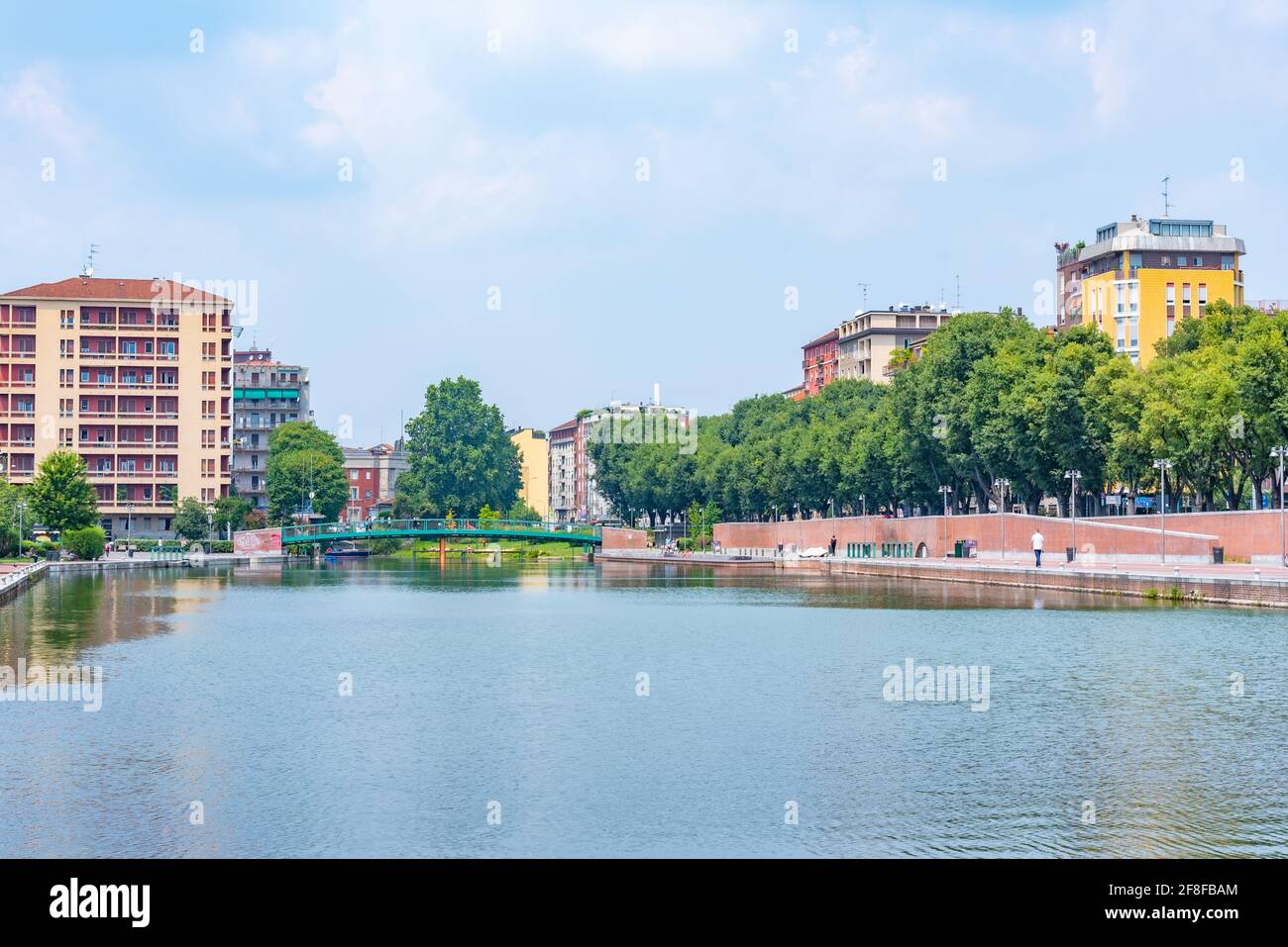 View of Darsena del Naviglio channel in center of Milano, Italy Stock ...