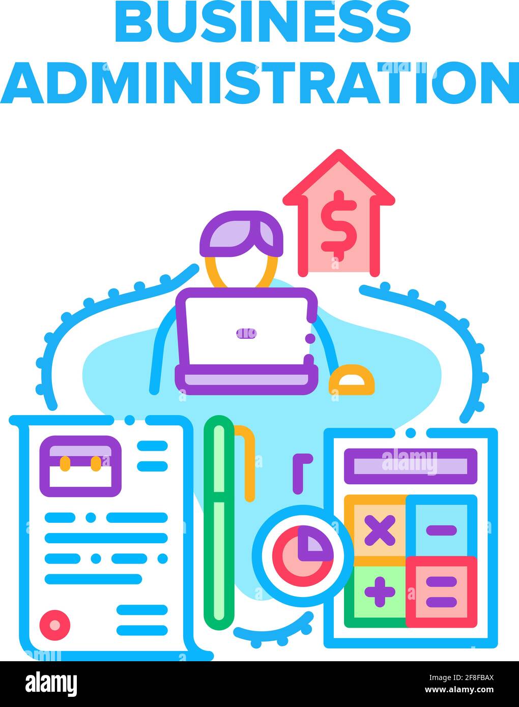 Business Administration Job Vector Concept Color Stock Vector Image ...