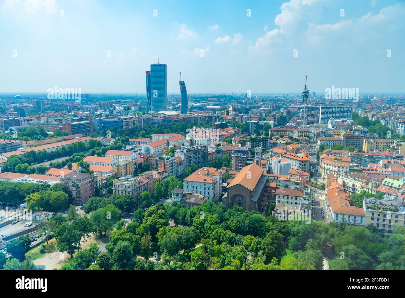 Aerial view of Milano in Italy from Torre Branca Stock Photo - Alamy