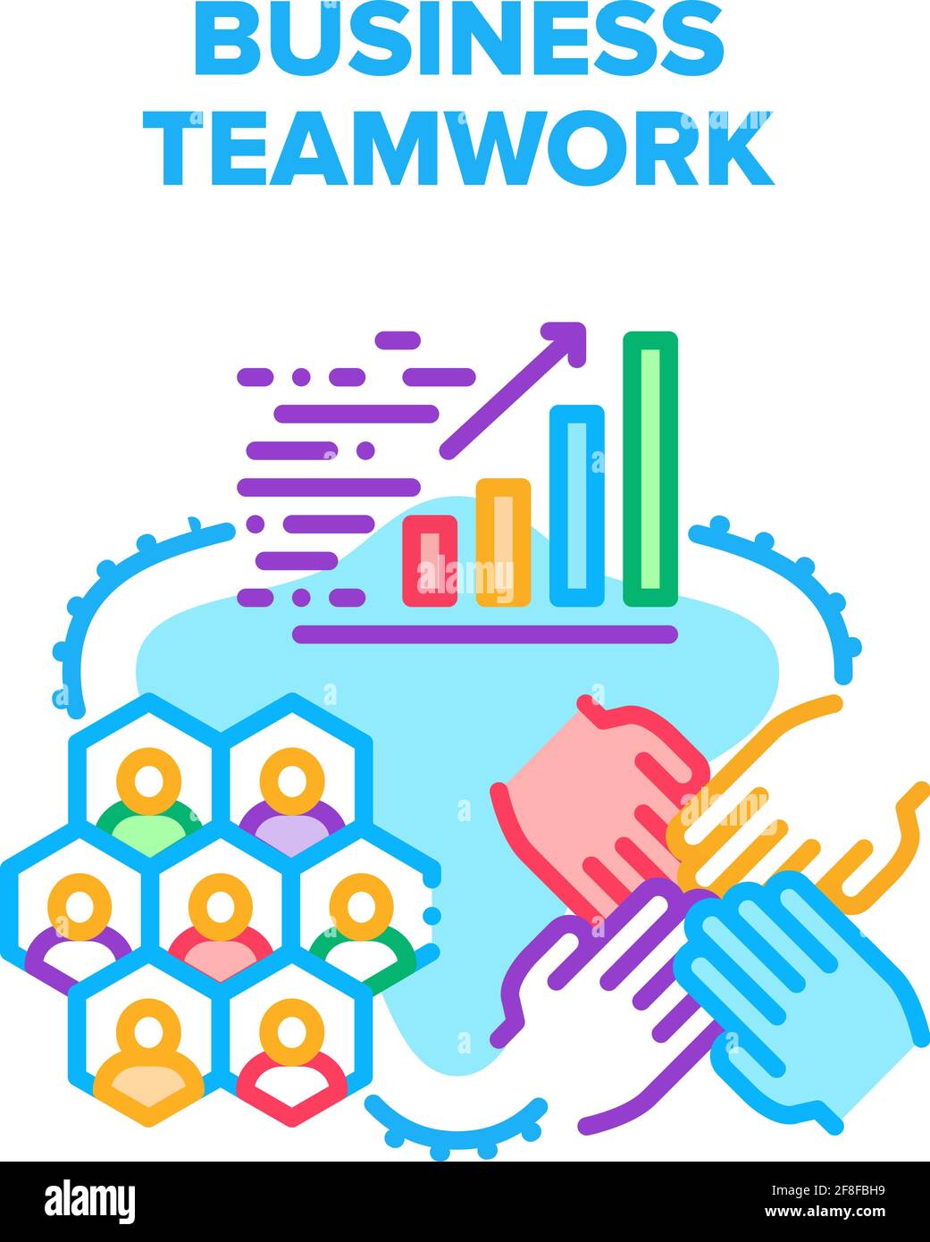 Business Teamwork In Office Vector Concept Color Stock Vector Image ...