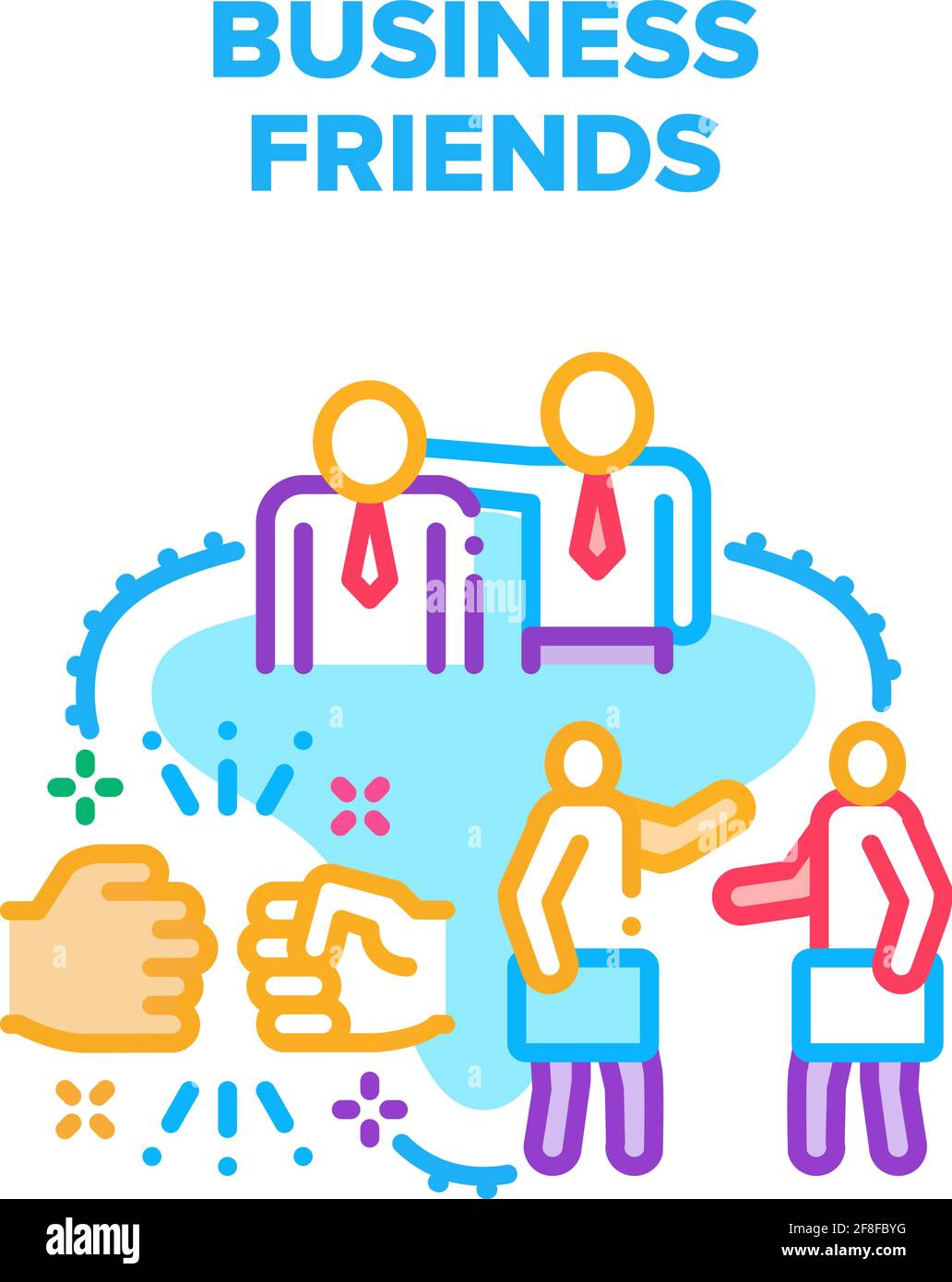 Business Friends Vector Concept Color Illustration Stock Vector Image ...