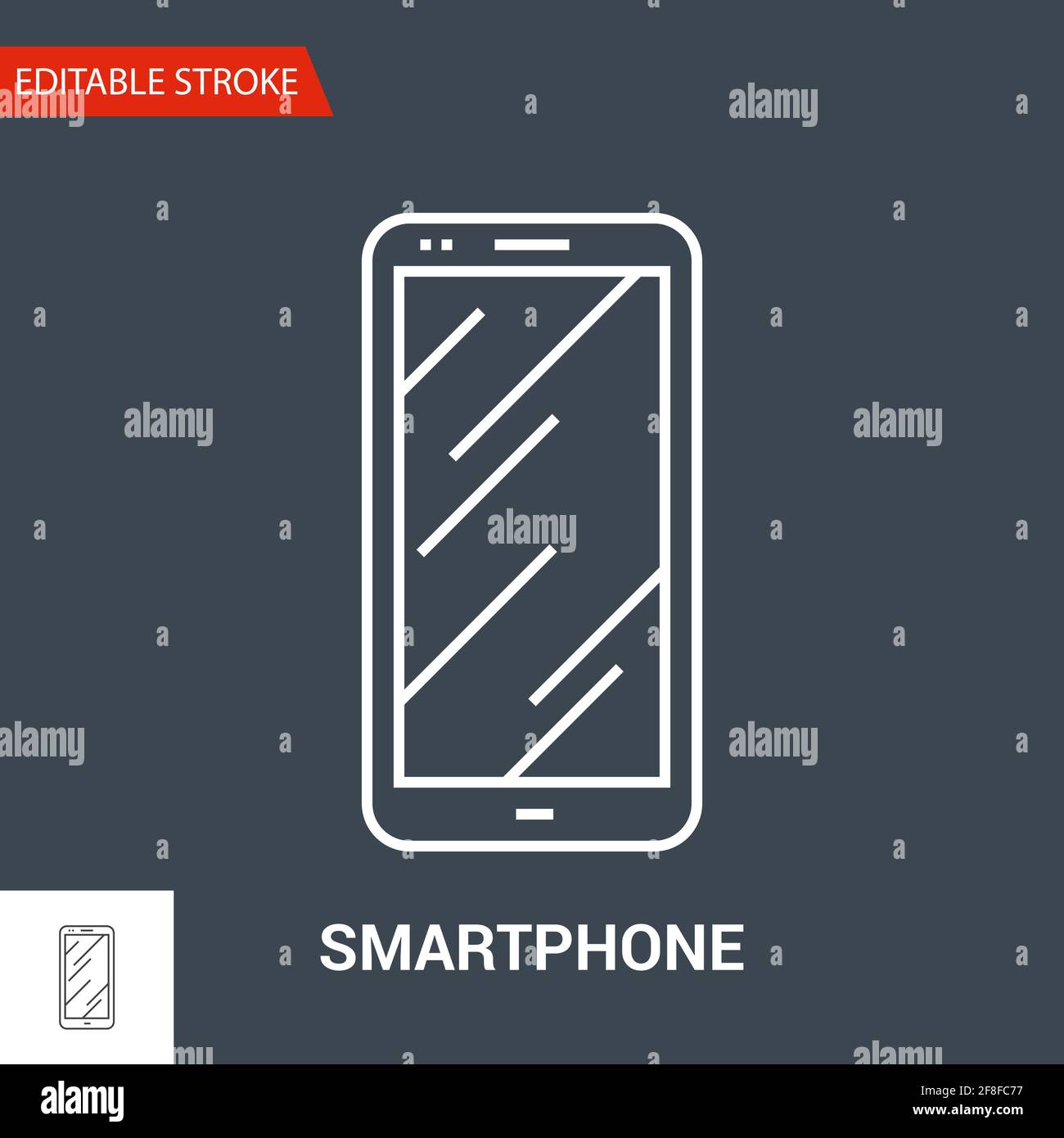 Smartphone Icon. Thin Line Vector Illustration Stock Vector Image & Art ...