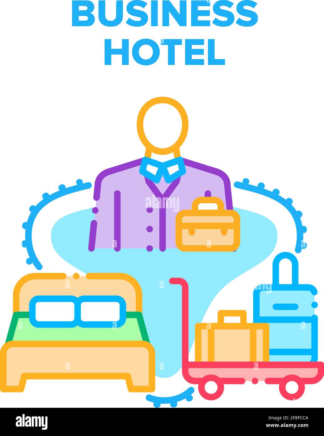 Business Hotel Vector Concept Color Illustration Stock Vector Image ...
