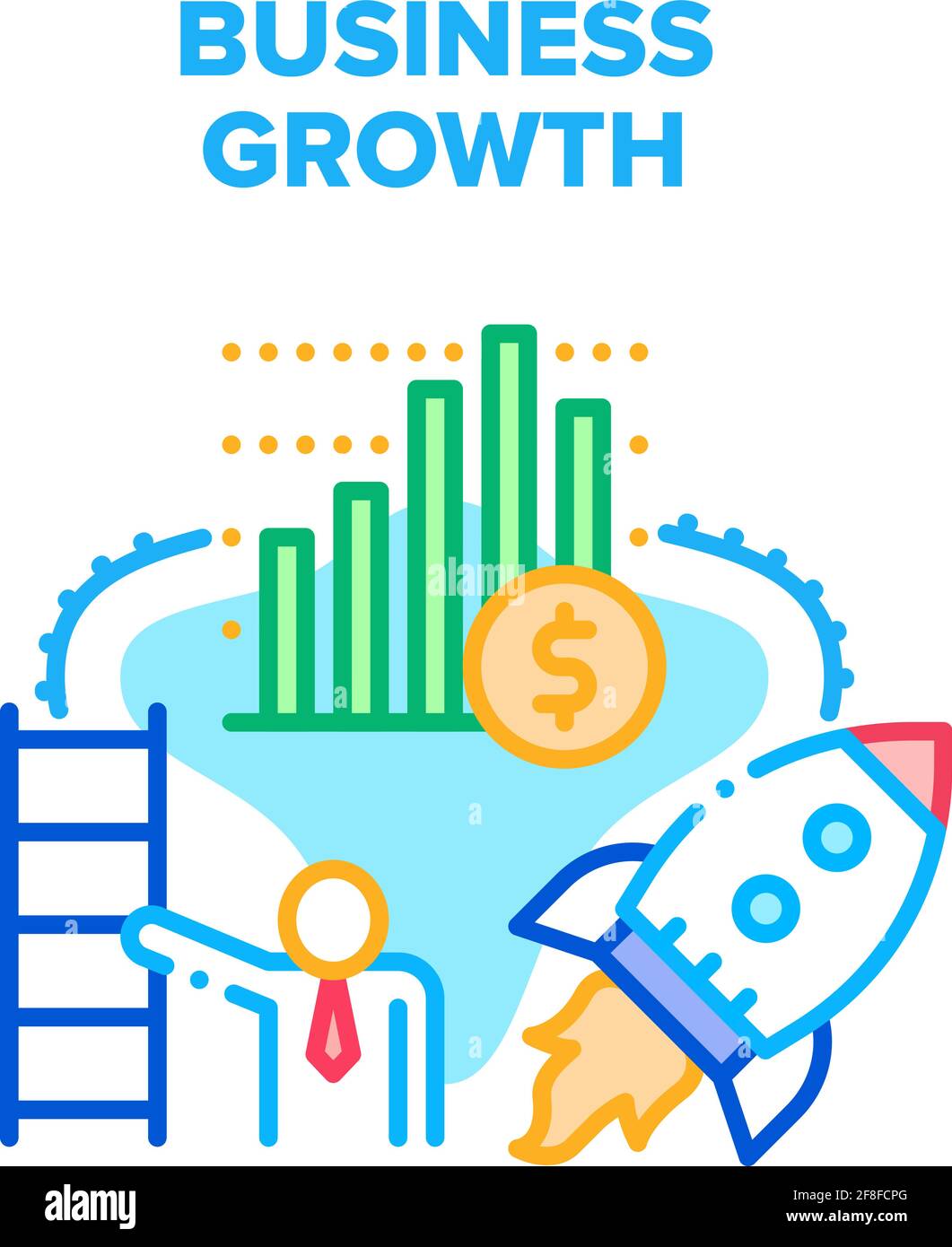 Business Growth Vector Concept Color Illustration Stock Vector Image ...