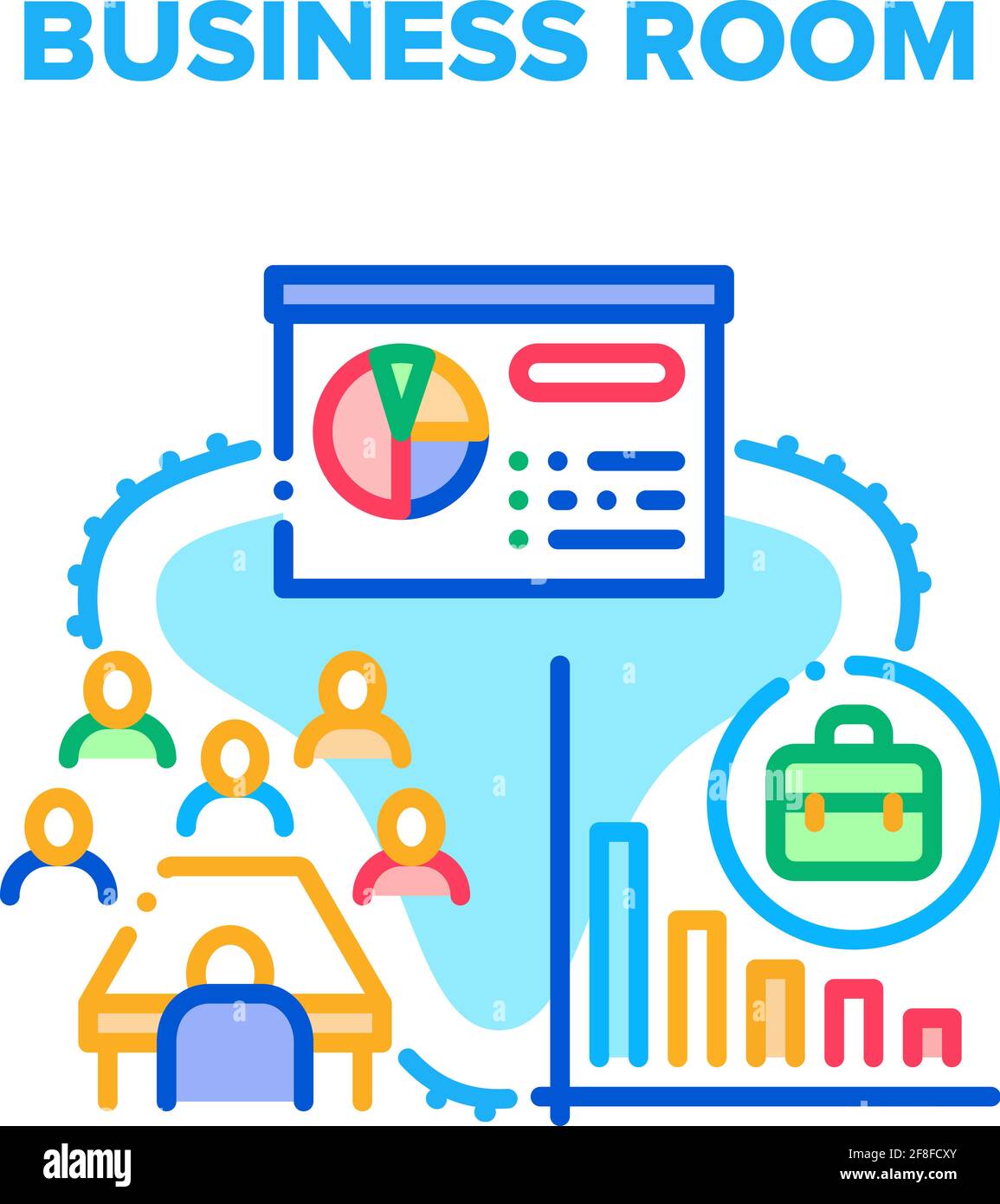 Business Room Vector Concept Color Illustration Stock Vector Image ...