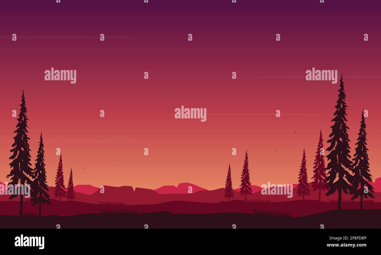 Stunning purple sky color with beautiful natural scenery from the ...