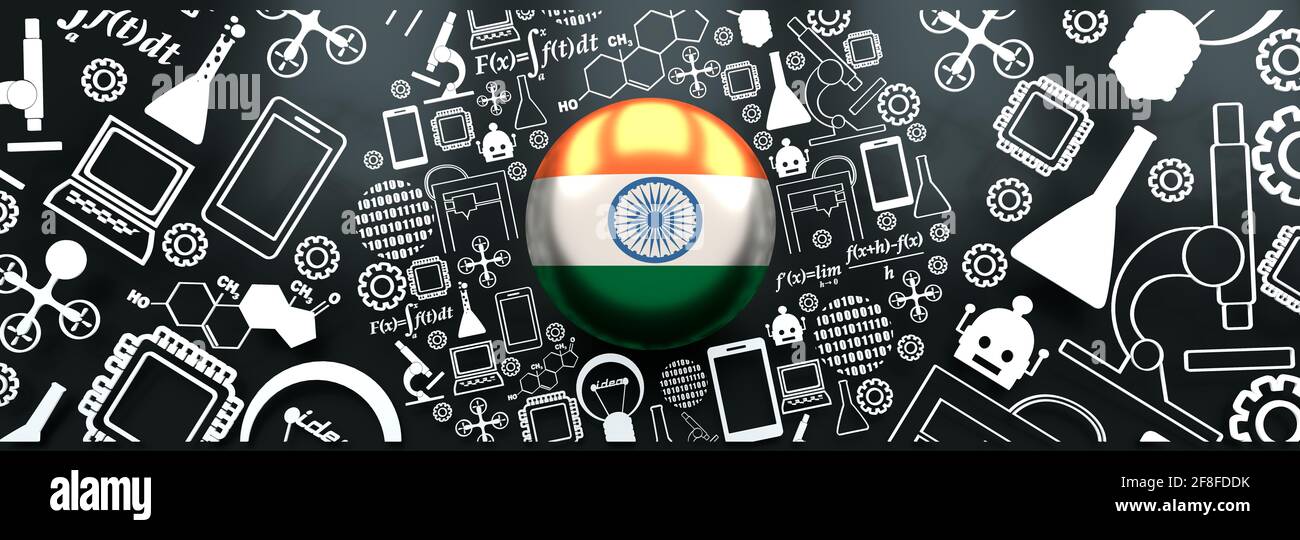 Innovation and technology concept. Circle frame with thin line icons ...