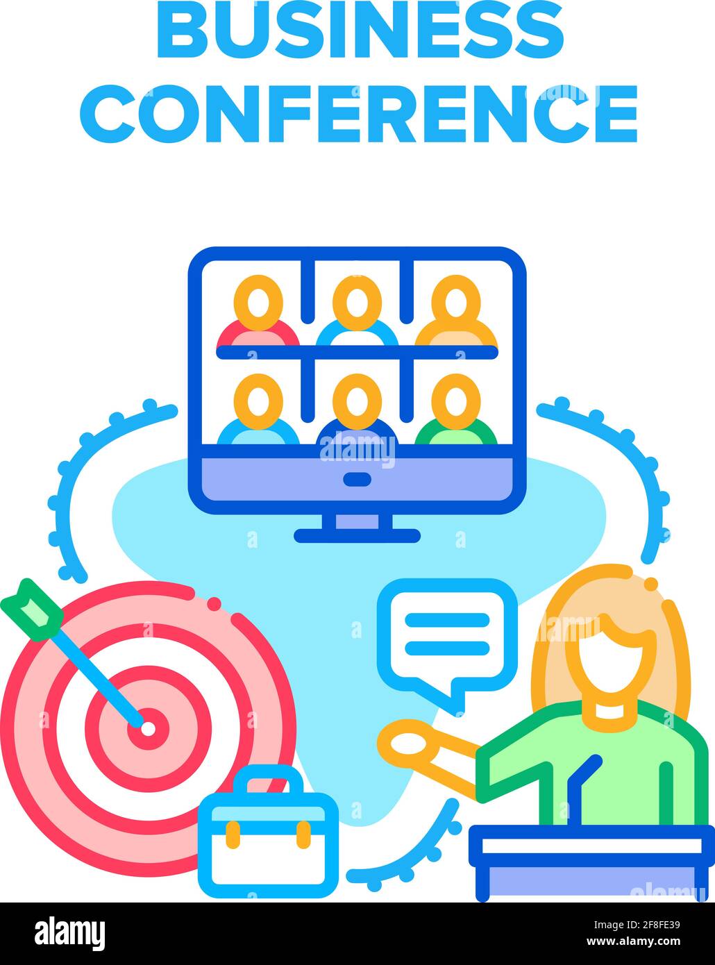 Business Conference Call Vector Concept Color Stock Vector Image & Art ...