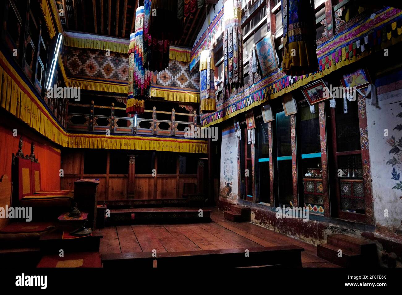 Interior of the Tamshing Lakhang temple formally the Tamshing Lhendup ...