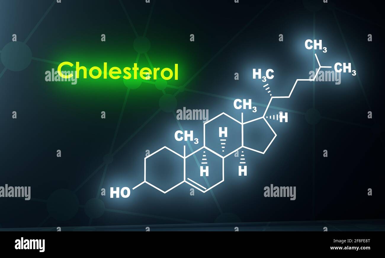Chemical molecular formula of cholesterol. Infographics illustration ...