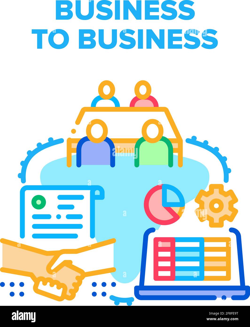 Business To Business Partner Vector Concept Color Stock Vector Image ...
