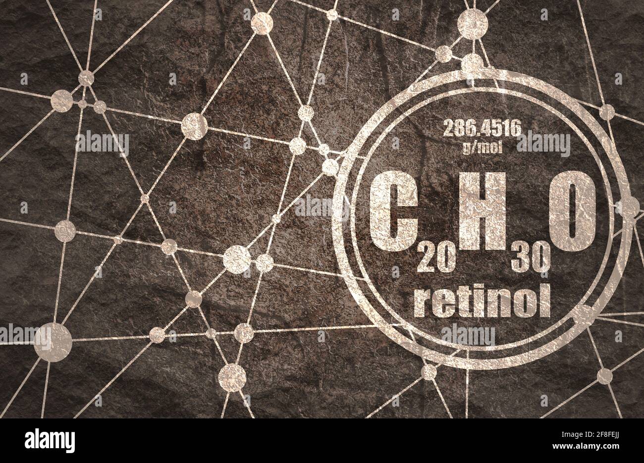 Formula vitamin A retinol. Connected lines with dots background Stock ...