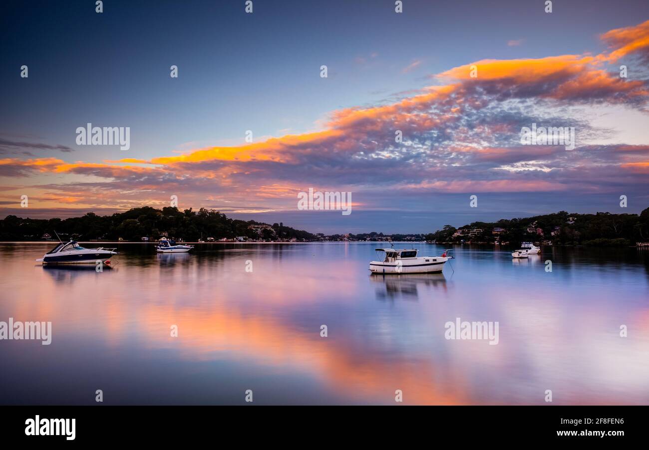 Sunset Scape along Georges River in Como Stock Photo - Alamy