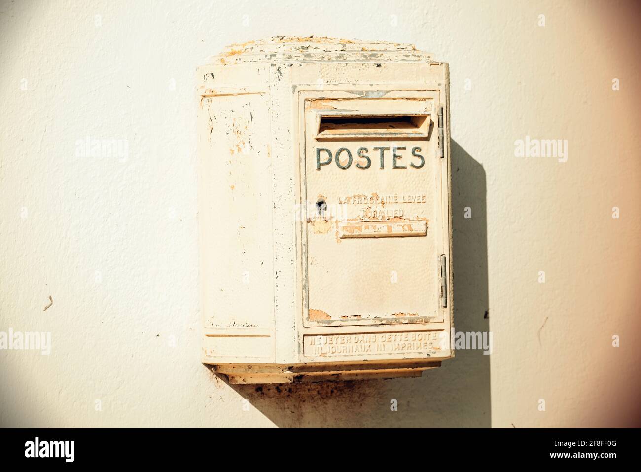 An old, rusty mailbox from the French Post Office Stock Photo - Alamy