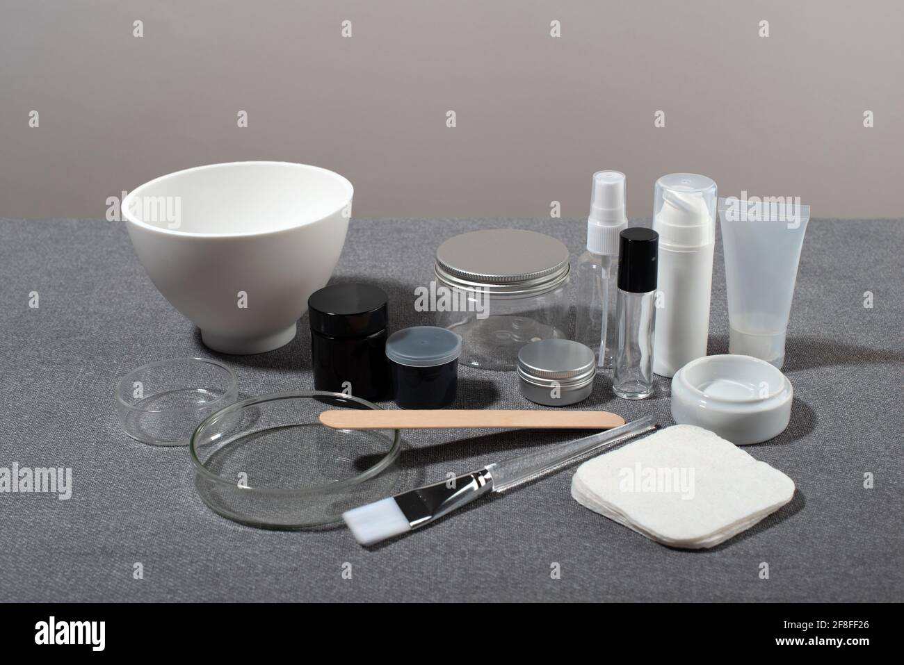 Various containers for natural homemade cosmetic. DIY skin care tools ...