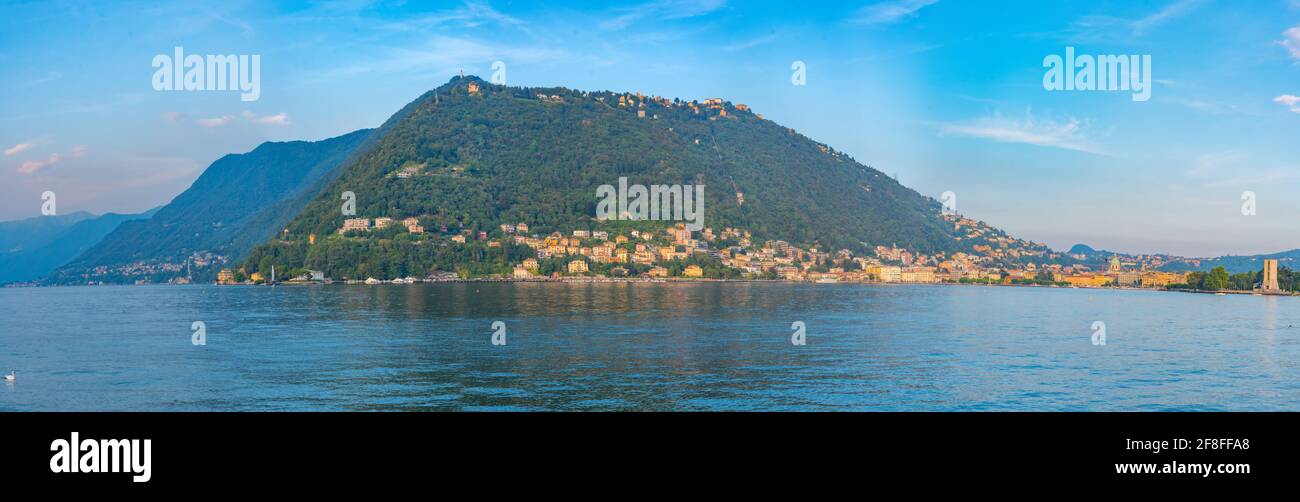 Brunate village overlooking lake Como in Italy Stock Photo - Alamy
