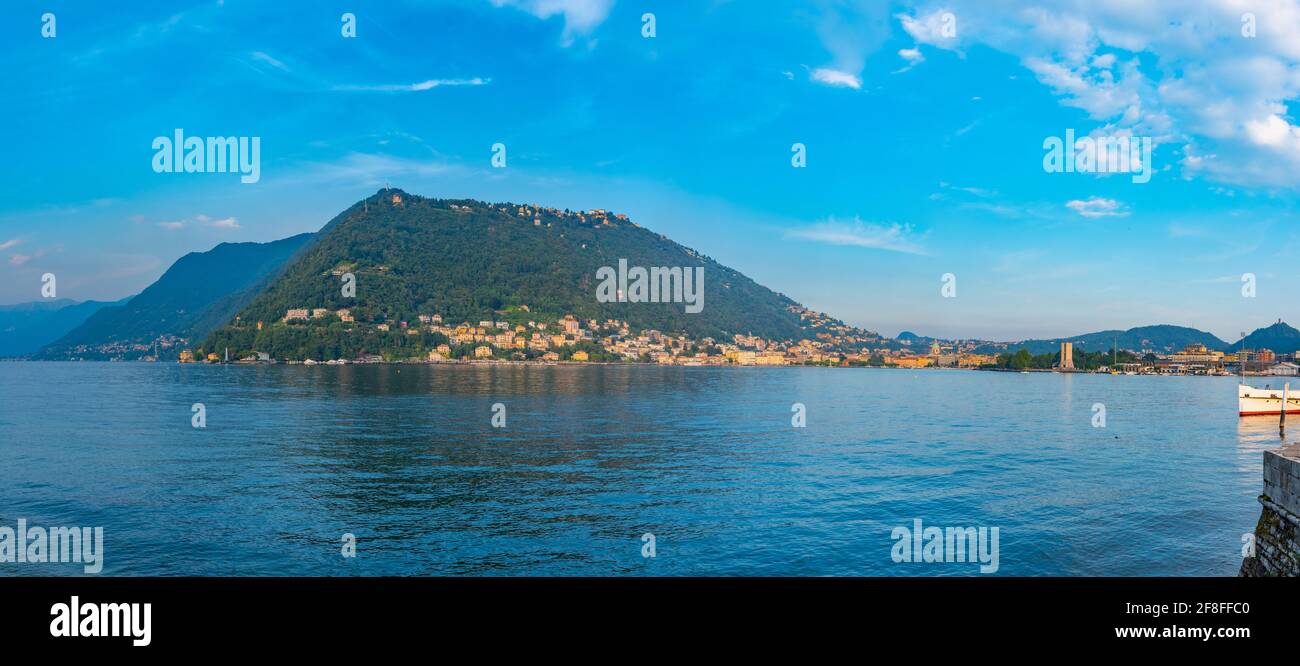 Brunate village overlooking lake Como in Italy Stock Photo - Alamy