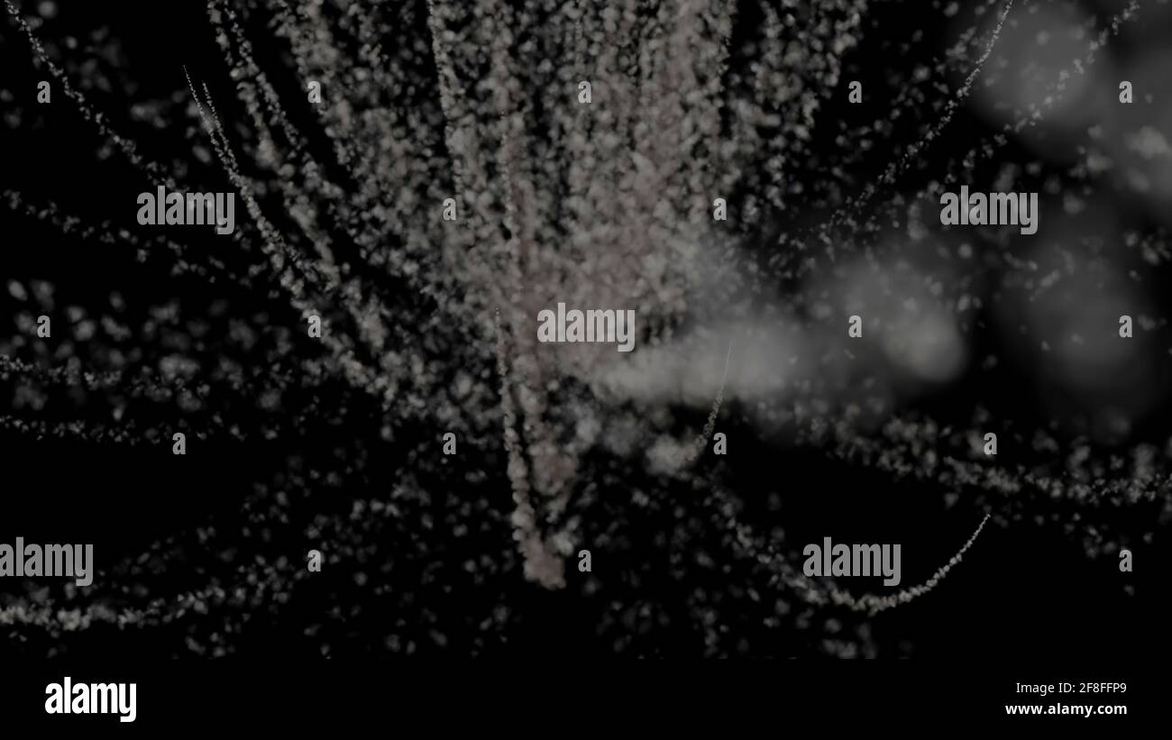 illustration of Gray particles fly after being exploded Stock Photo - Alamy