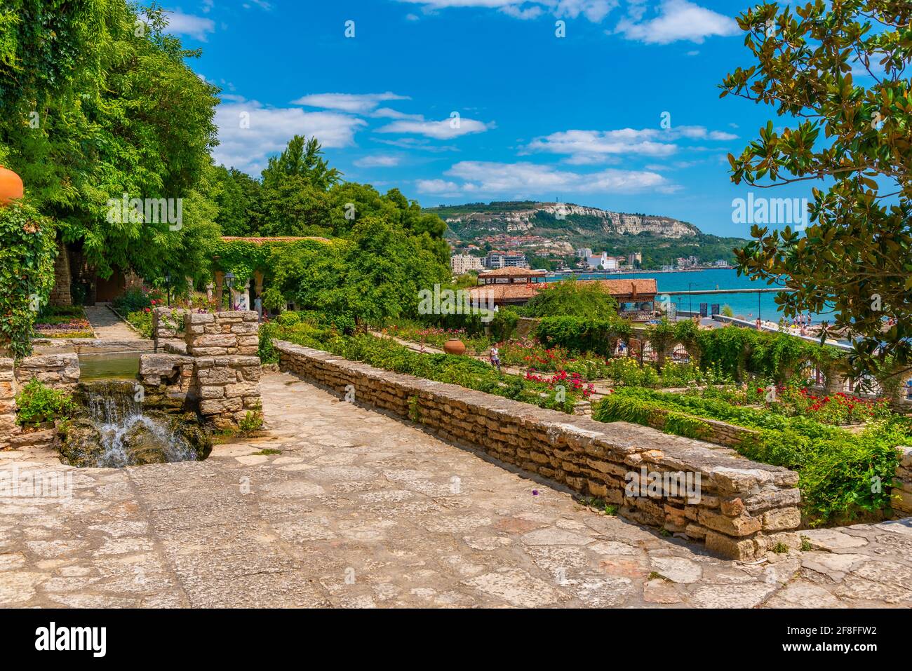 Rose garden at botanical garden of Balchik palace in Bulgaria Stock ...